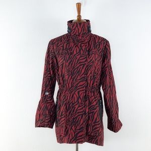 Seven7 | Jackets & Coats | Seven7 Red And Black Zebra Print Rain Jacket ...